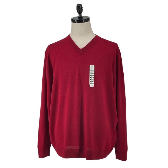 Turnbury | Sweaters | Nwt Turnbury Red V Neck Extra Fine Merino Wool ...
